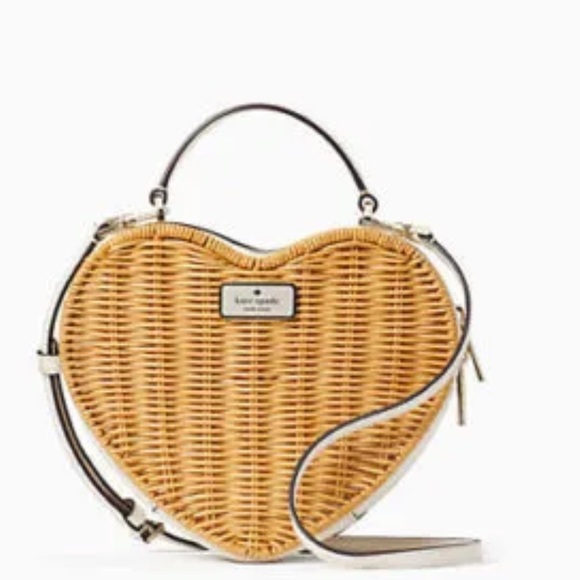 kate spade | Bags | Kate Spade Love Shack Heart Wicker Crossbody K743 ...